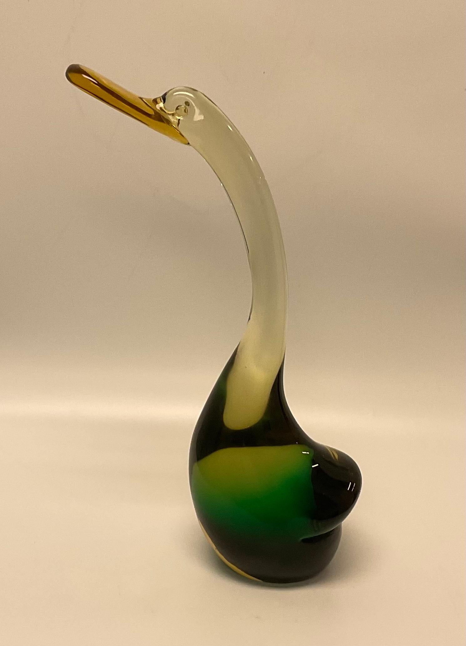 Luciano Gaspari Salviati Murano Pair Solid Glass Sommerso Duck