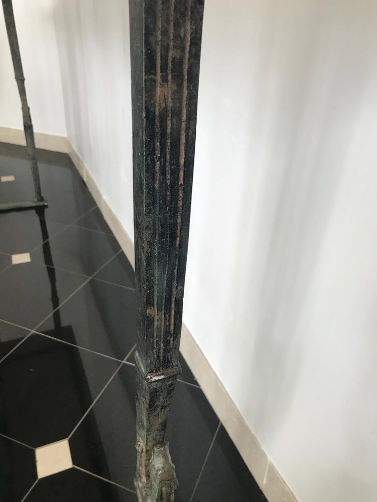 Luciano bronze hang forged classic console table with limestone top For ...