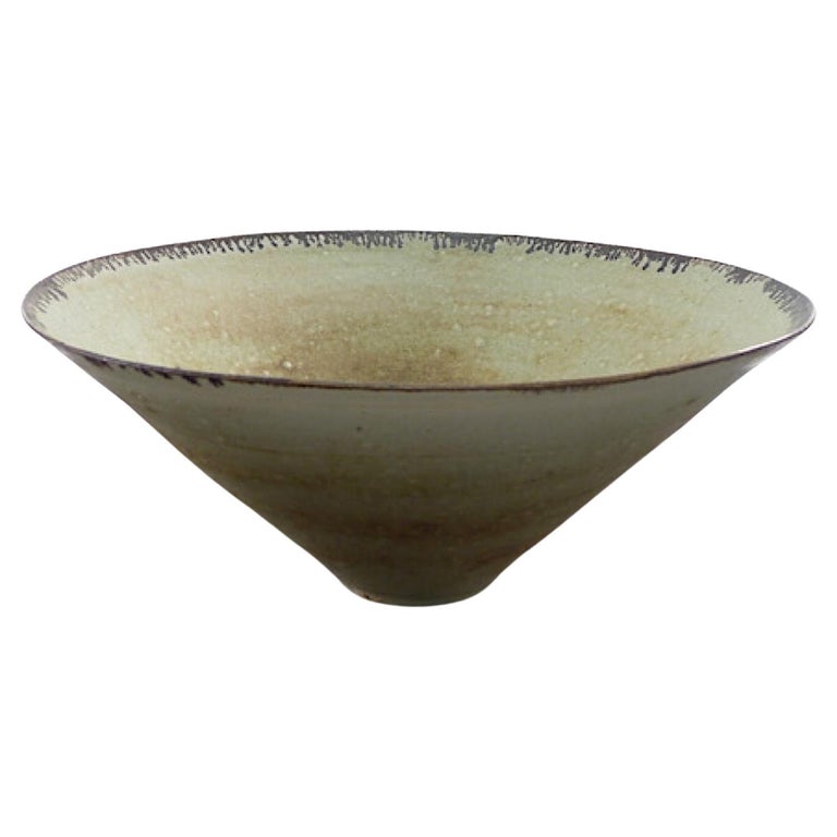 Lucie Rie, Porcelain Bowl, Flaring Conical Form, Impressed Seal Mark ...