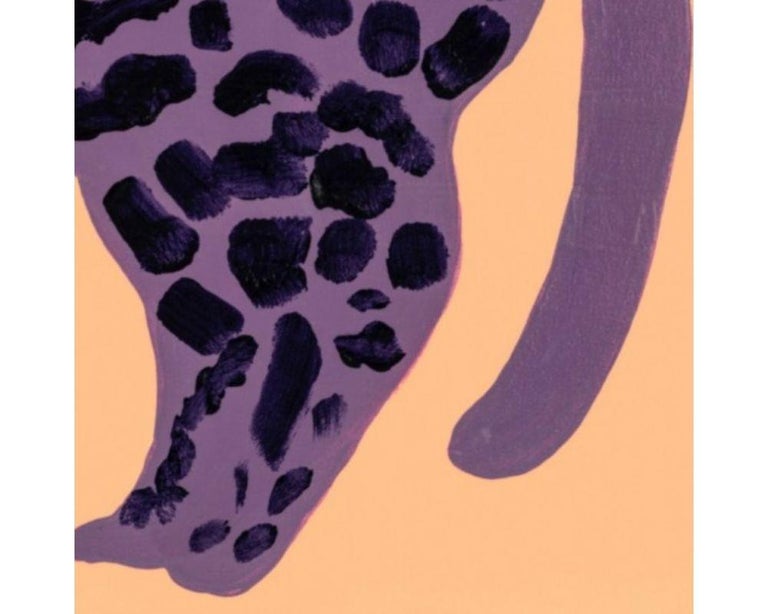 Lucie Sheridan - Long Wild Cat Acrylic on Canvas Painting by Lucie ...