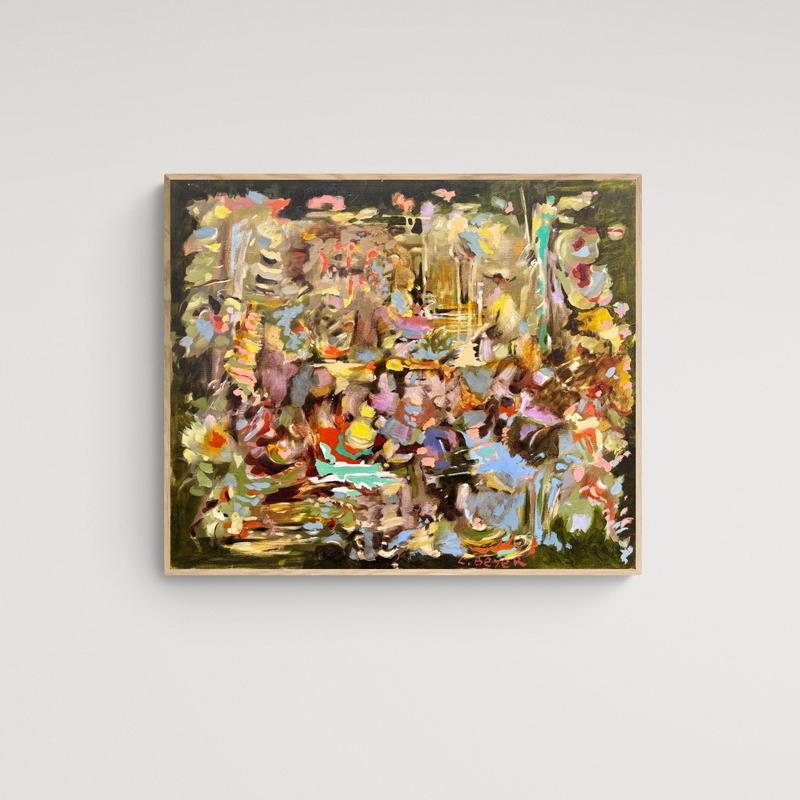 Lucien BEYER - Lucien Beyer Abstract Oil Painting, French Post-War ...