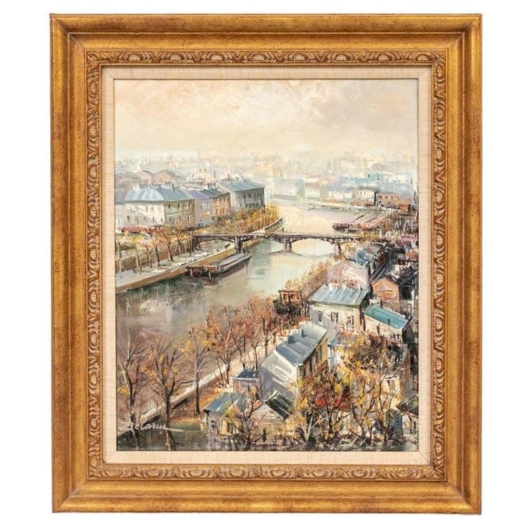 Lucien DeLarue 'French, 1927 - 2011' Oil on Canvas French Canal Scene ...