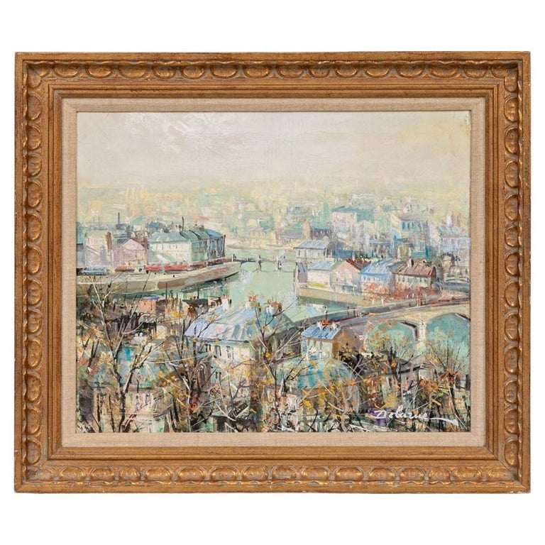 Lucien DeLarue 'French, 1927 - 2011' Oil on Canvas French Harbor Scene ...