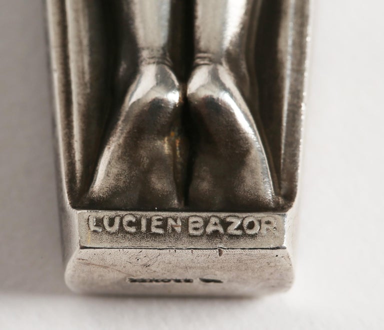 Lucien Georges Bazor French Art Deco Silver Plated Bronze Nude Hand ...
