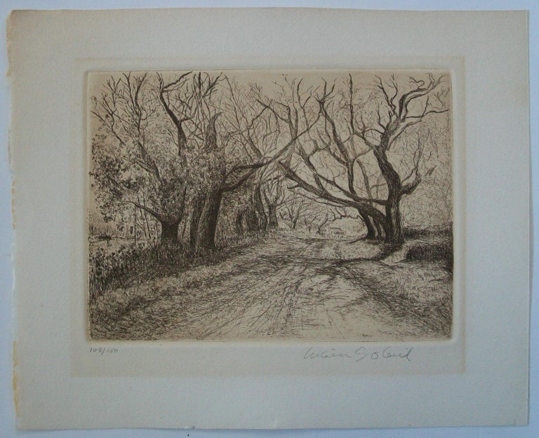 LUCIEN GOBEIL - 'Sans Titre' - Fine Sepia Tone Etching - Canada - 20th ...