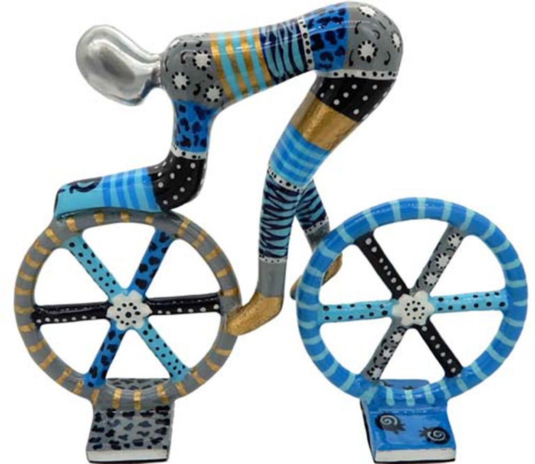 Lucien Krief - Pop Art - Pop Art decorative Bicycle Rider Blue colors ...