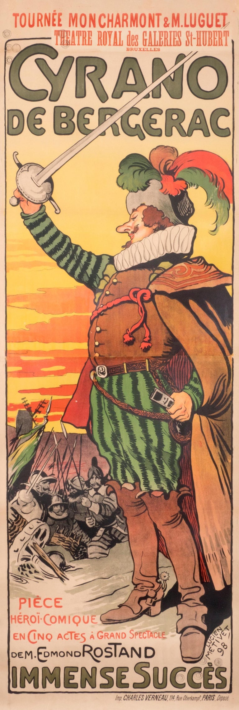 Lucien Métivet - "Cyrano de Bergerac" Original Vintage Theatre Poster ...