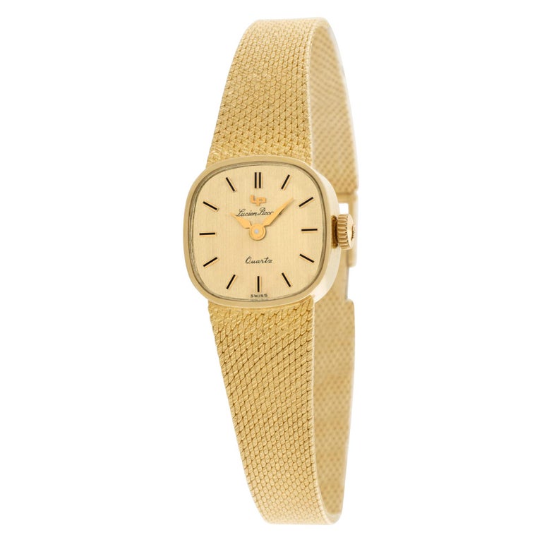Lucien Picard Classic 14k Yellow Gold, Gold Stick Dial Case, Quartz ...