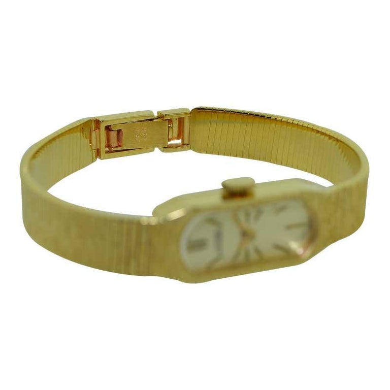 Lucien Piccard 14 Karat Solid Yellow Gold Midcentury Ladies Bracelet ...