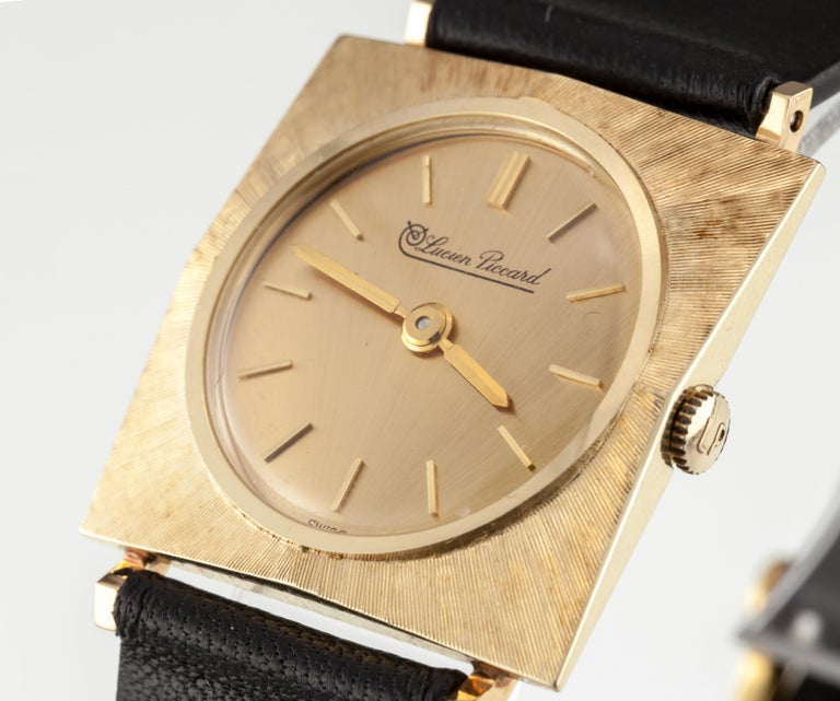 Lucien Piccard 14k Yellow Gold Men's Dress Hand-Winding Watch w ...