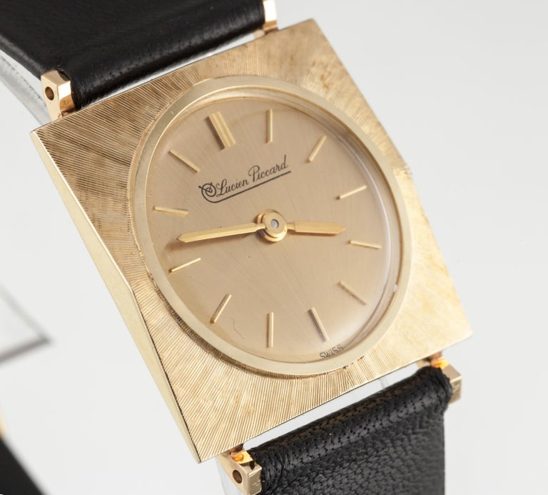 Lucien Piccard 14k Yellow Gold Men's Dress Hand-Winding Watch w ...