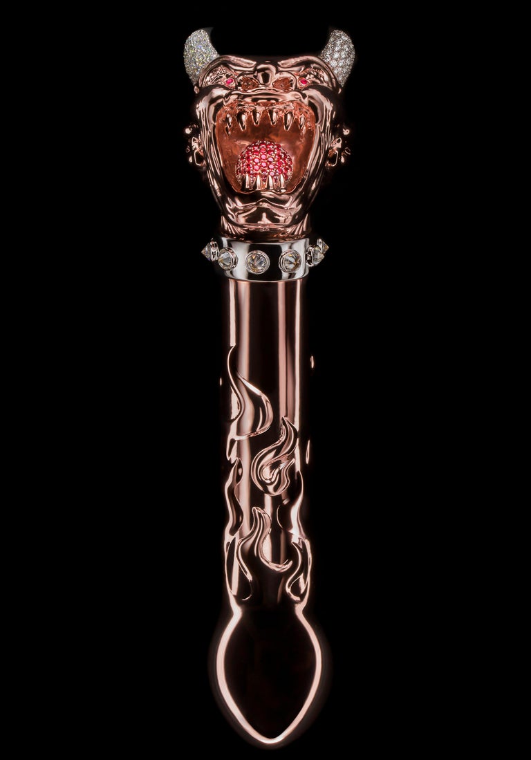 Lucifer's Limit 18K Rose Gold, Diamond and Garnet Olisbos Sculpture For ...