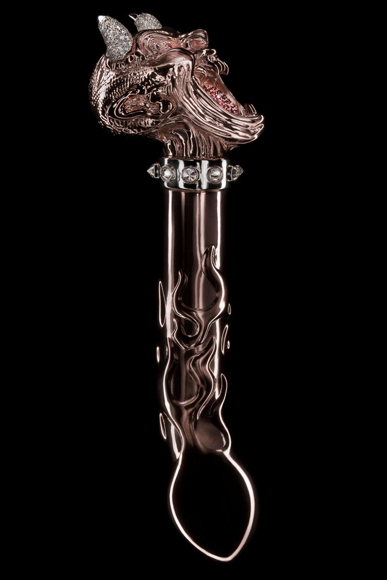 Lucifer's Limit 18K Rose Gold, Diamond and Garnet Olisbos Sculpture For ...