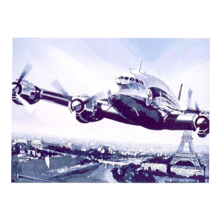 Lucio Perinotto: Air France 'Constellation' over Paris print For Sale ...