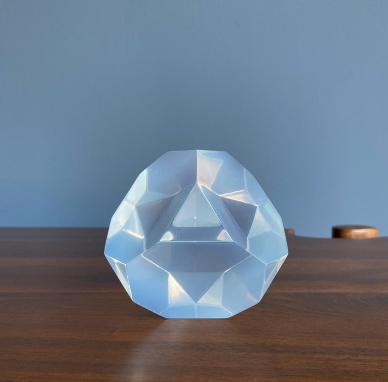 Lucite Abstract Geometric Table Top Sculpture / Paperweight, 1980's For ...