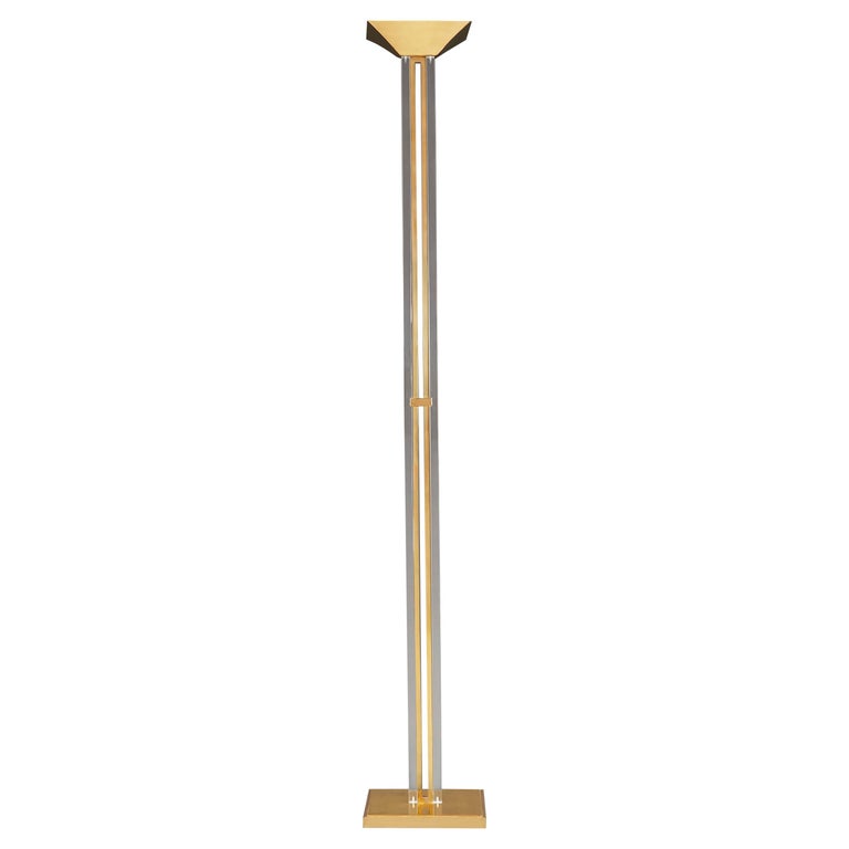 Lucite and Brass Uplighter For Sale at 1stDibs
