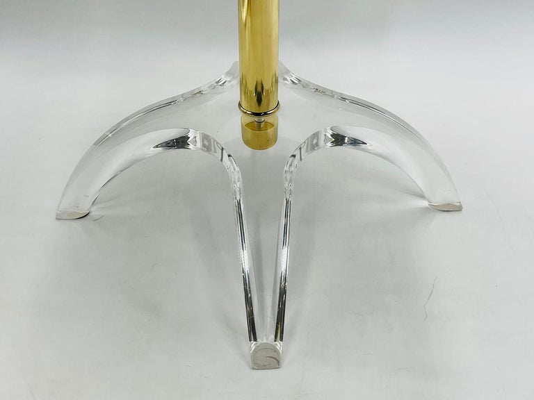 Lucite and Brass Vanity Swivel Chair by Charles Hollis Jones For Sale ...