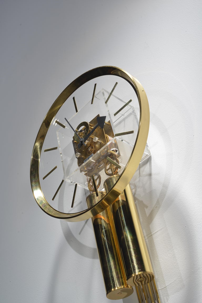 Lucite and Brass Wall Clock by George Nelson for Howard Miller at 1stDibs