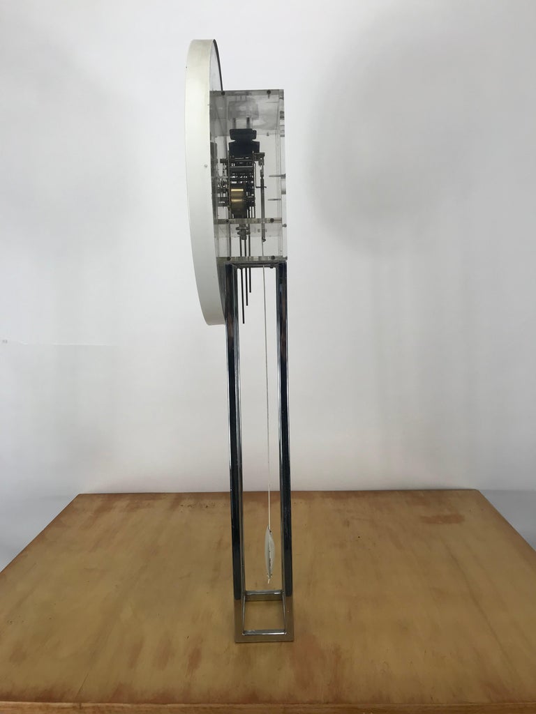 Lucite and Chrome Wall Clock by George Nelson, Howard Miller at 1stDibs