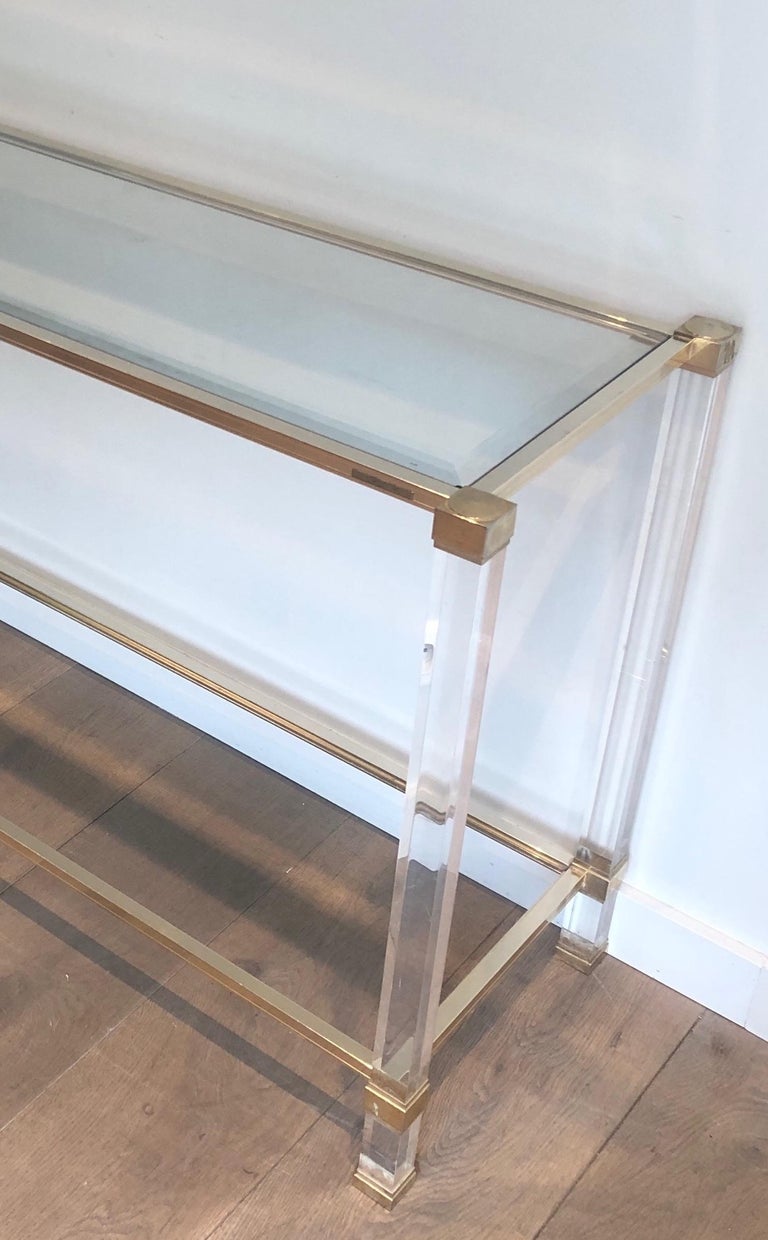 Lucite and Gilt Metal Console by Pierre Vandel, Circa 1970 For Sale at ...