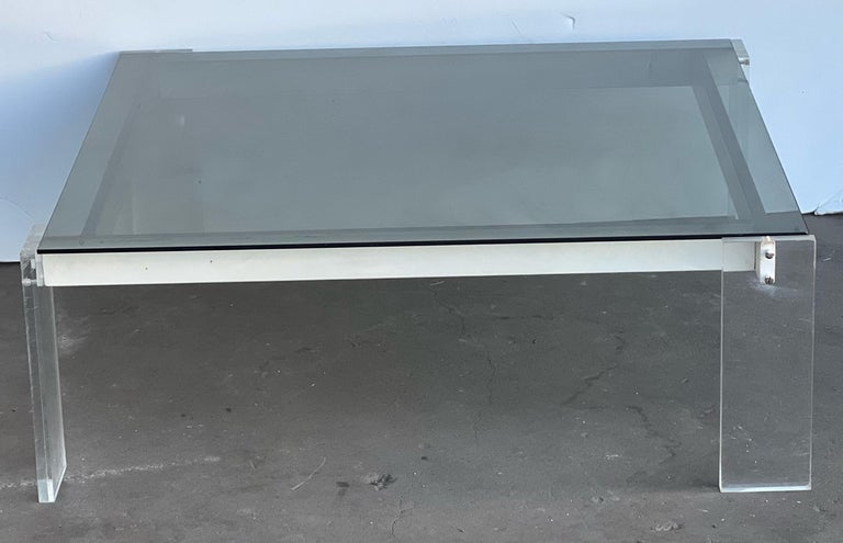 Lucite and Glass Mid-Century Modern Italian Coffee Table For Sale at ...