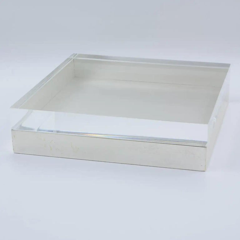 Lucite and Silver Plate Decorative Box, Italy 1970s For Sale at 1stDibs