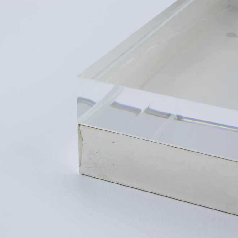 Lucite and Silver Plate Decorative Box, Italy 1970s For Sale at 1stDibs
