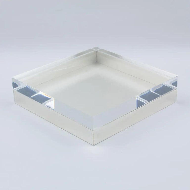 Lucite and Silver Plate Decorative Box, Italy 1970s For Sale at 1stDibs