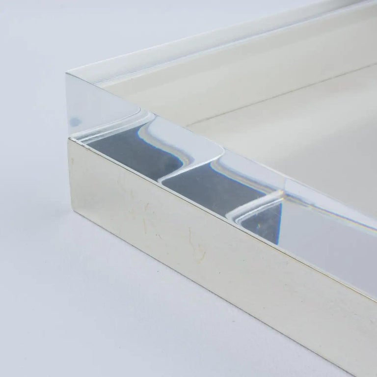 Lucite and Silver Plate Decorative Box, Italy 1970s For Sale at 1stDibs