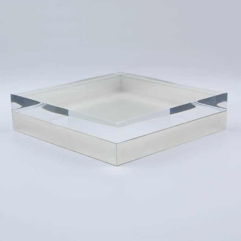 Lucite and Silver Plate Decorative Box, Italy 1970s For Sale at 1stDibs