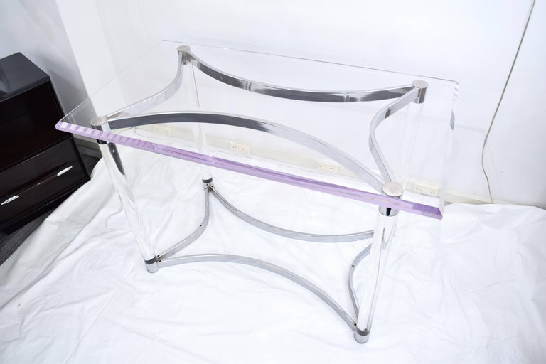 Lucite and Steel Console Table or Table Base at 1stDibs