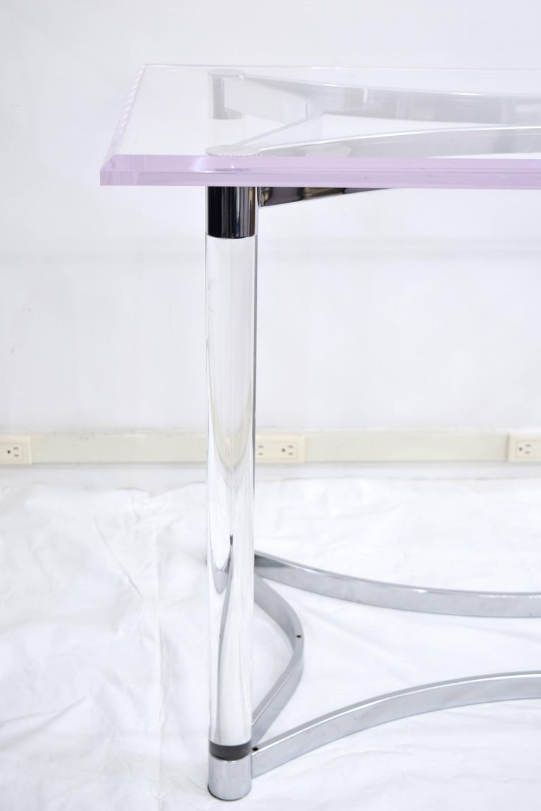 Lucite and Steel Console Table or Table Base at 1stDibs