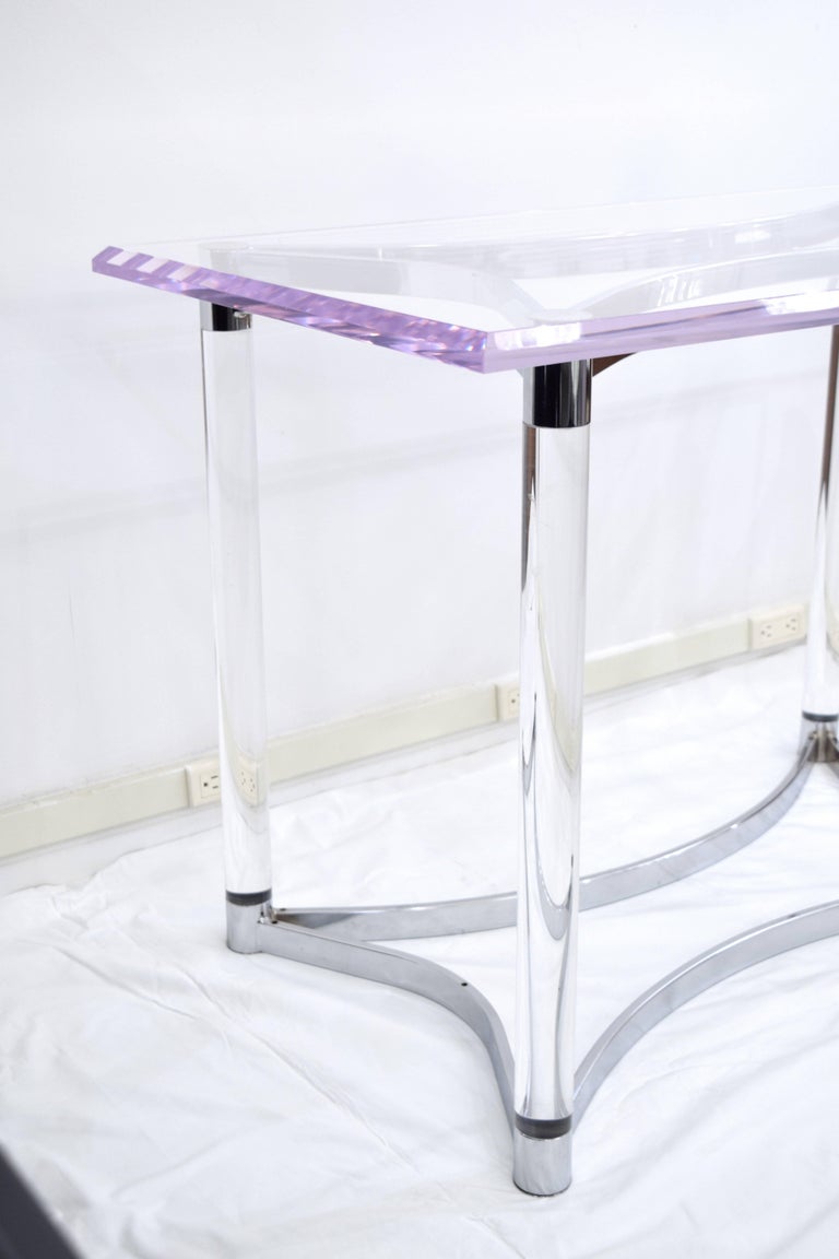 Lucite and Steel Console Table or Table Base at 1stDibs