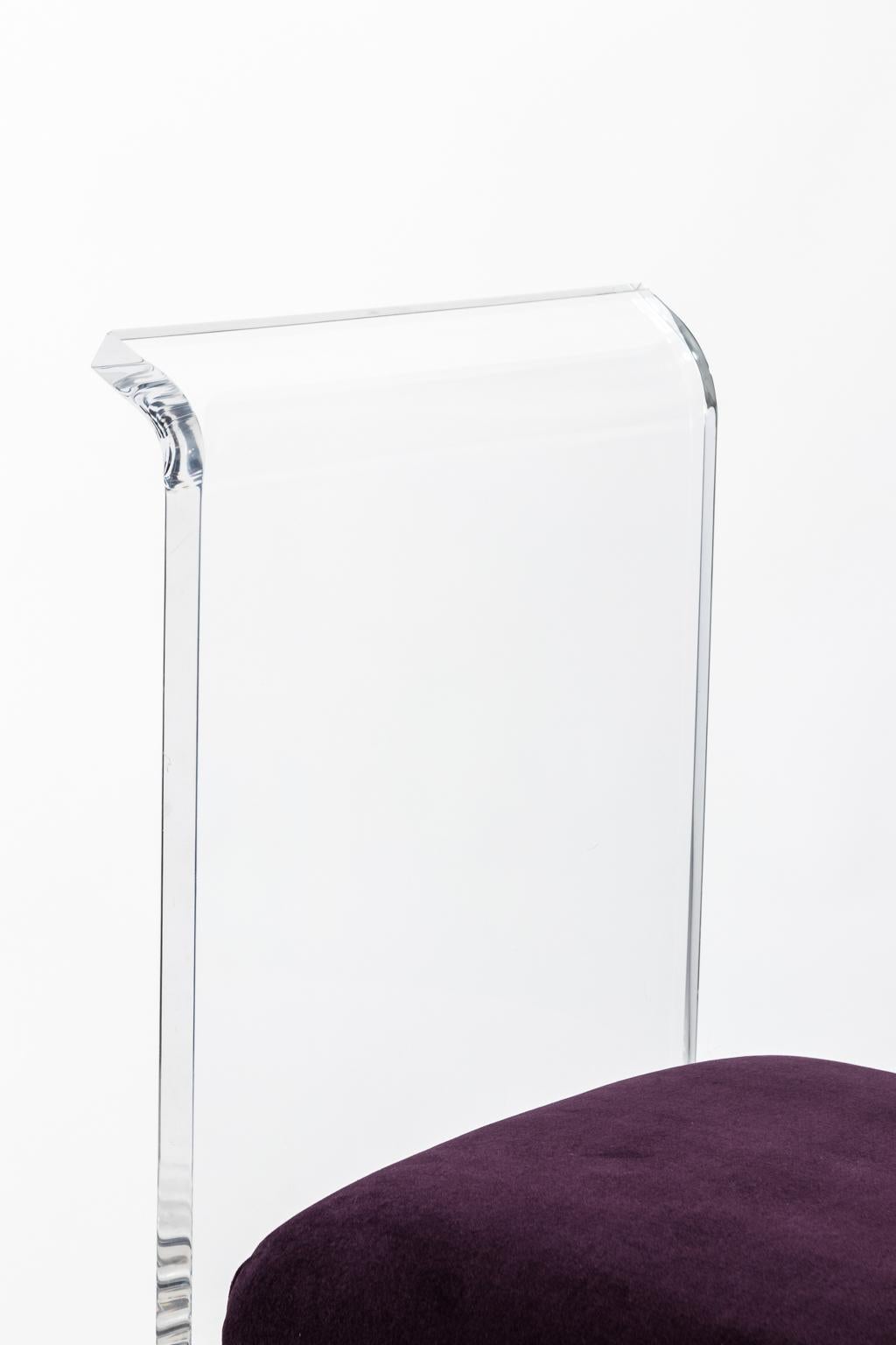 Lucite and Velvet Vanity Chair or Stool at 1stDibs | velvet vanity ...