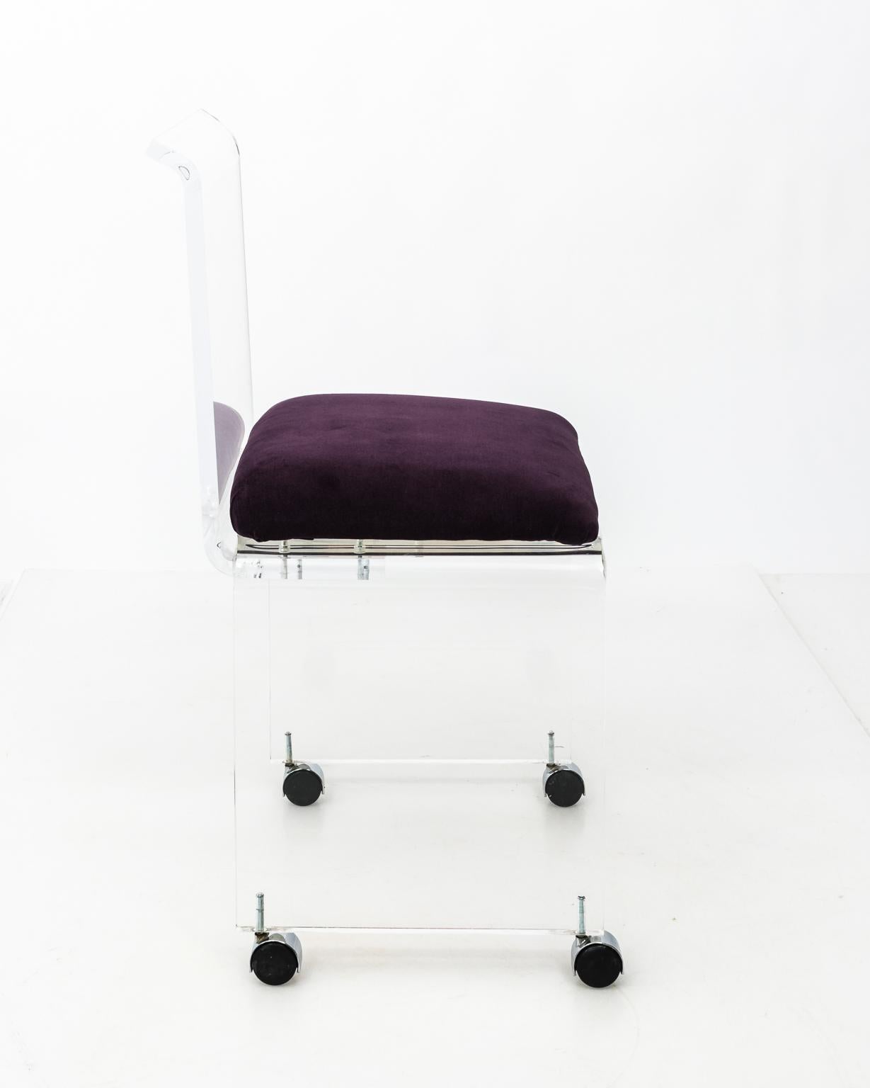 Lucite and Velvet Vanity Chair or Stool at 1stDibs | velvet vanity ...