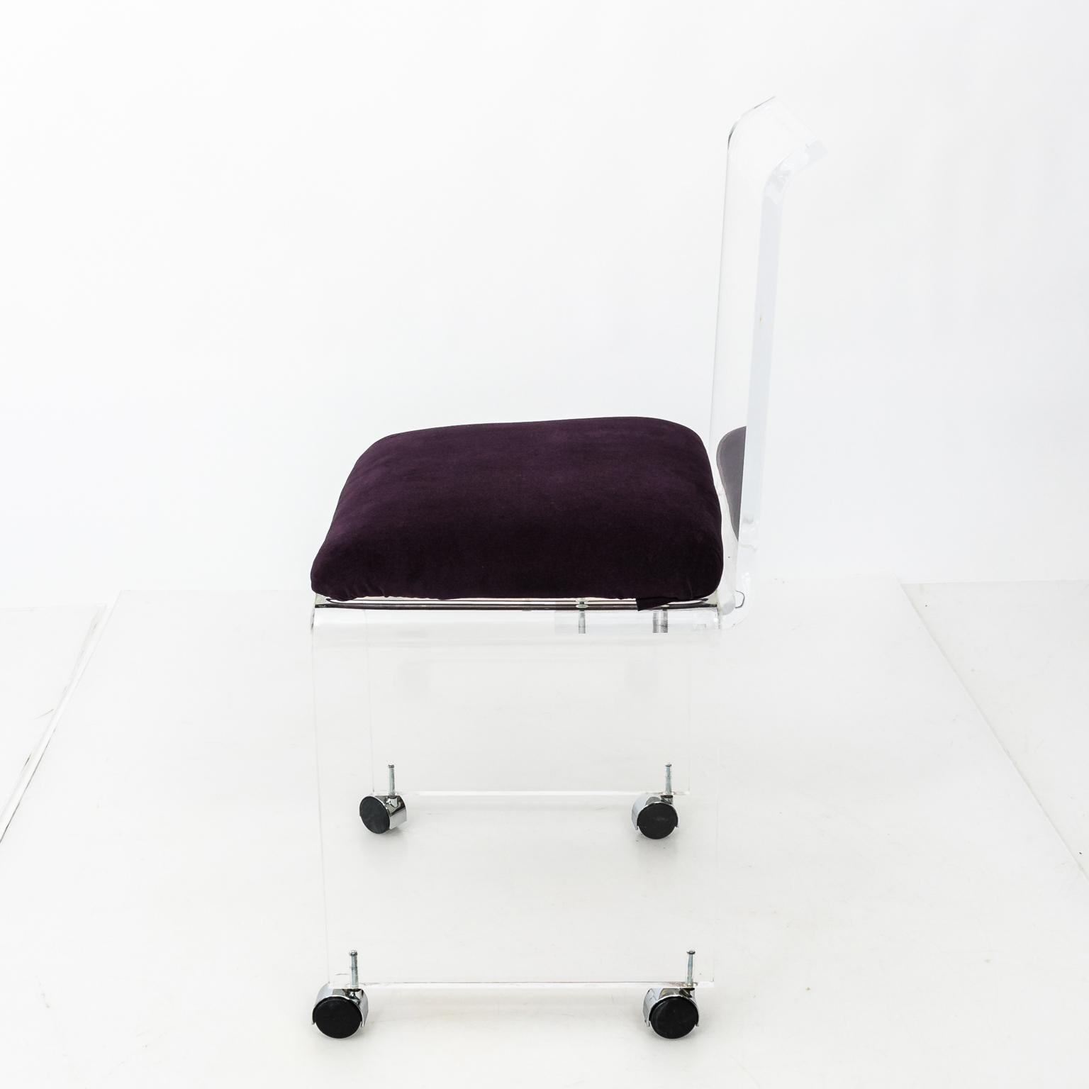 Lucite and Velvet Vanity Chair or Stool at 1stDibs | velvet vanity ...