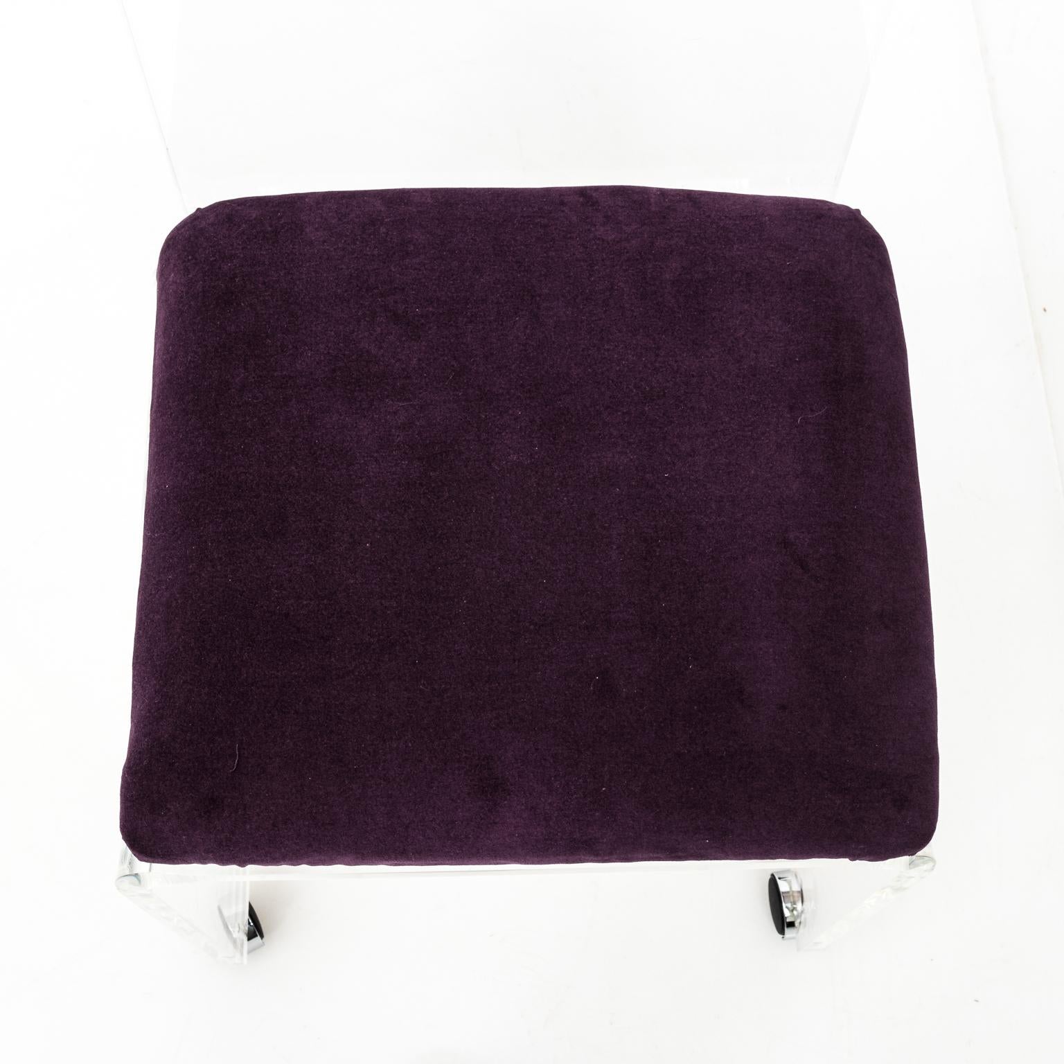 Lucite and Velvet Vanity Chair or Stool at 1stDibs | velvet vanity ...