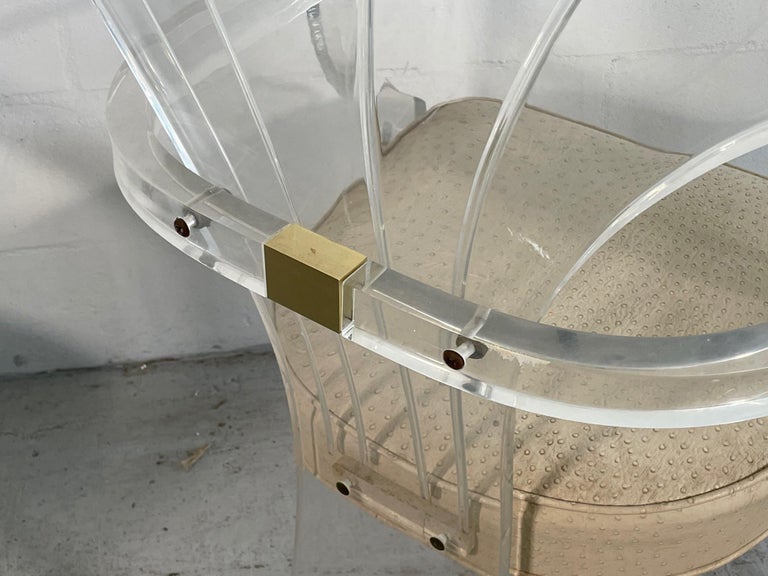 Lucite Art Deco Grotto Shell Back Chairs, Set of 4 at 1stDibs