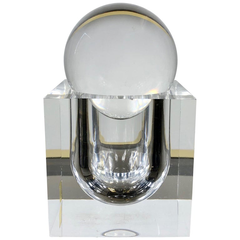 Lucite Art Sculpture Box Paperweight by Team Guzzini, 1970s, Italy at ...