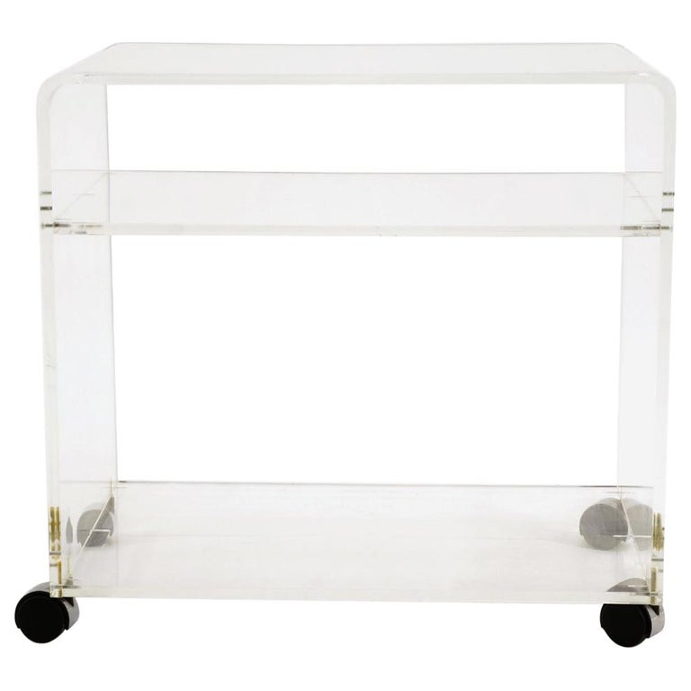 Lucite Bar / Serving Cart on Chrome Casters, 1970s at 1stDibs