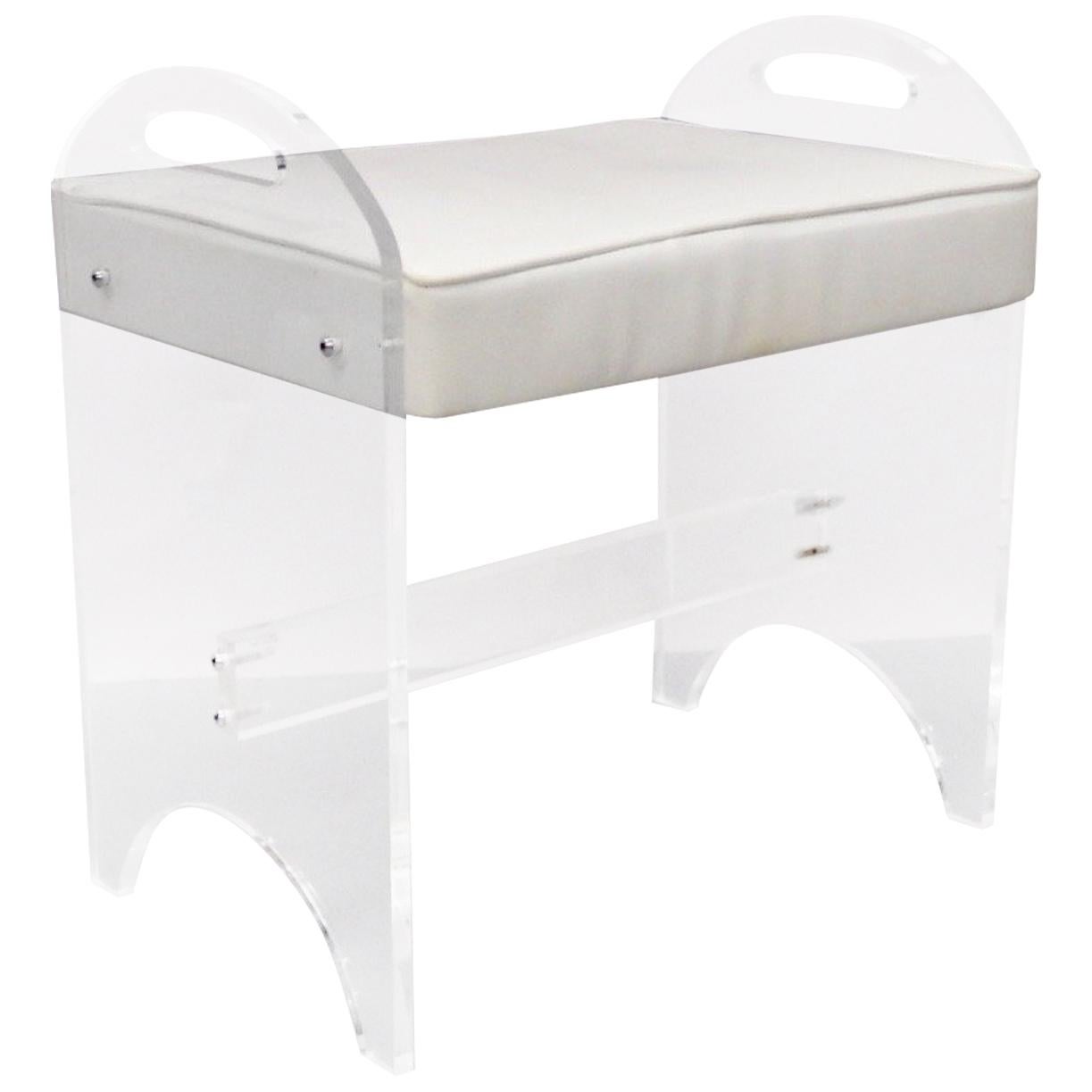 Lucite Bench in Original Vinyl by Rialto For Sale at 1stDibs