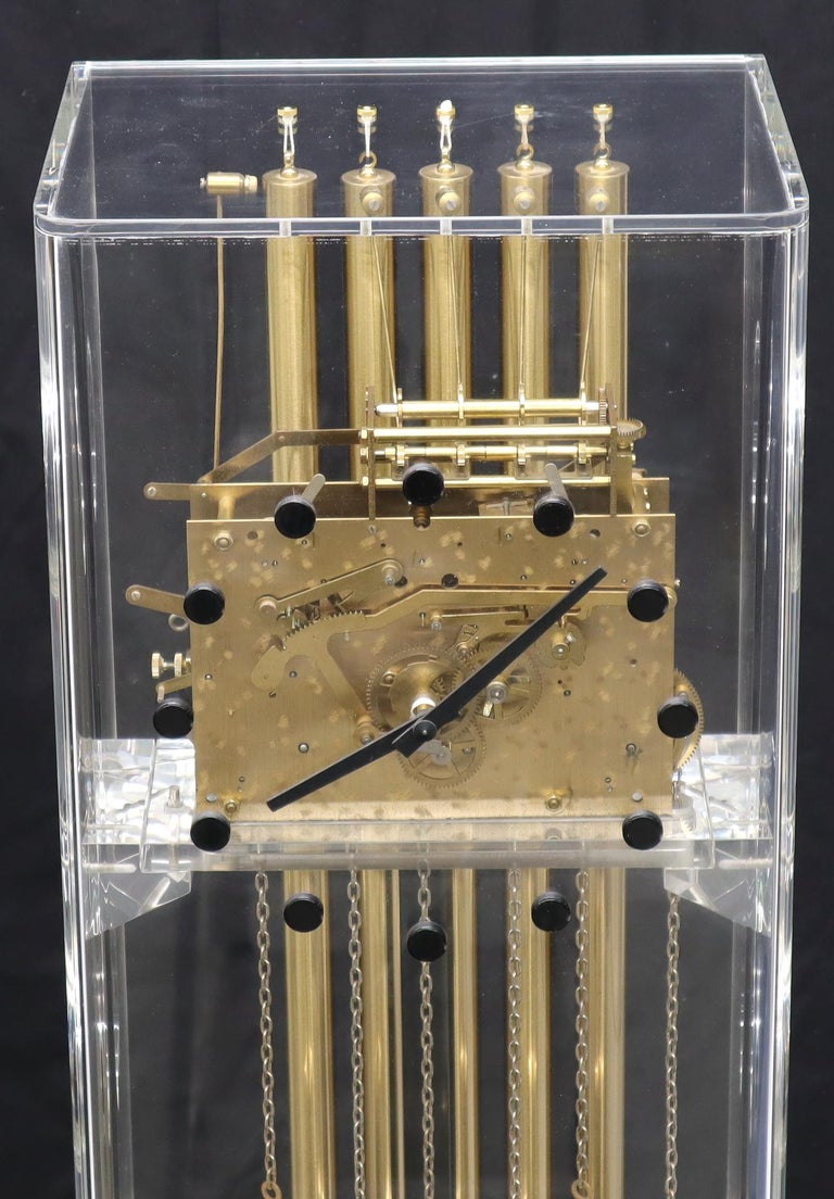 Lucite and Brass Mid-Century Modern Grandfather Clock at 1stDibs ...