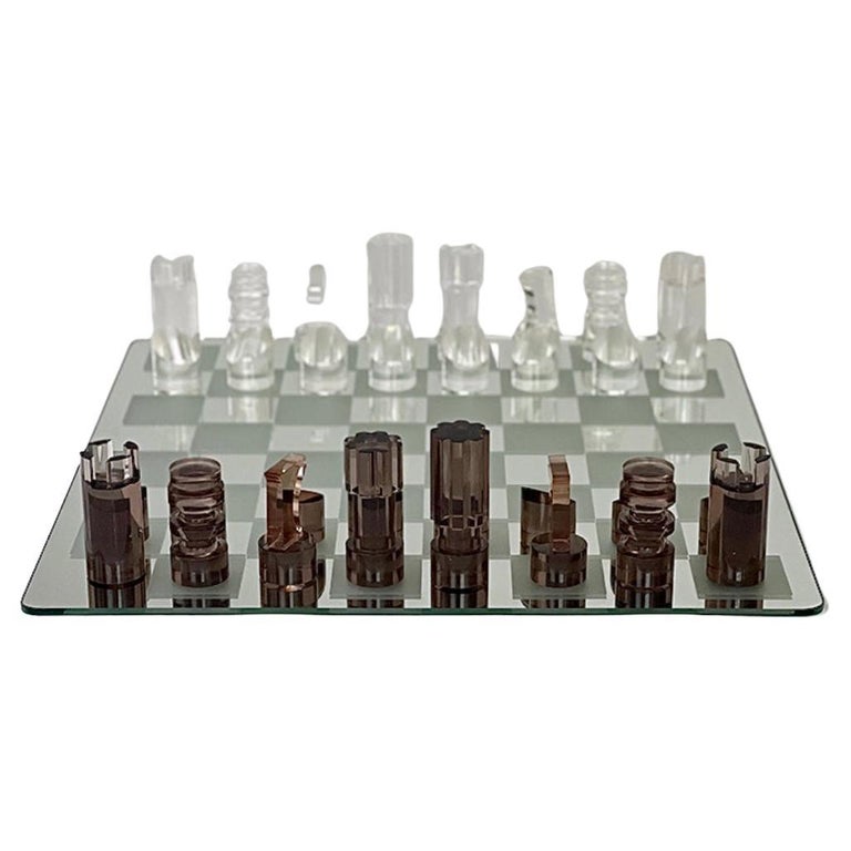 Lucite Chess Game by Michel Dumas For Sale at 1stDibs