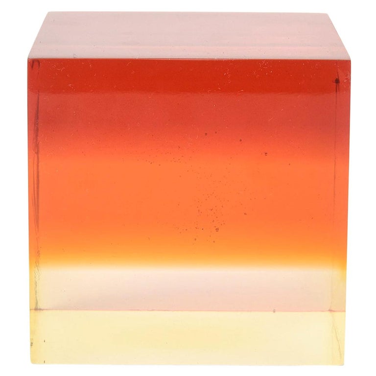 Lucite Colorful Cube Sculpture Desk Accessory Vintage For Sale at 1stdibs