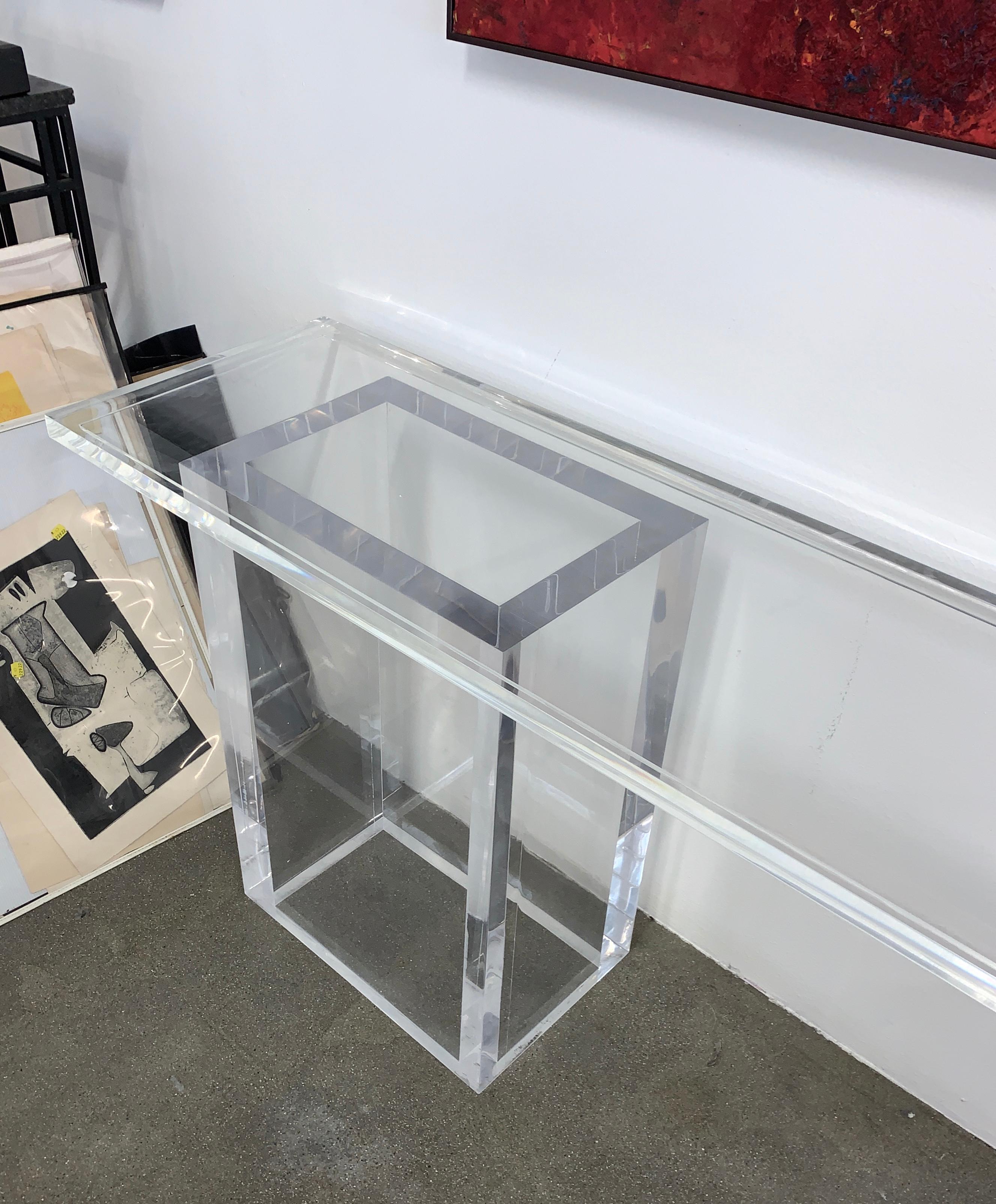 Lucite Console at 1stDibs