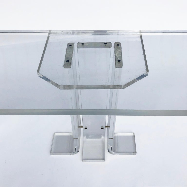 Lucite Console Table 1970s Hollywood Regency Vintage Acrylic Perspex ...