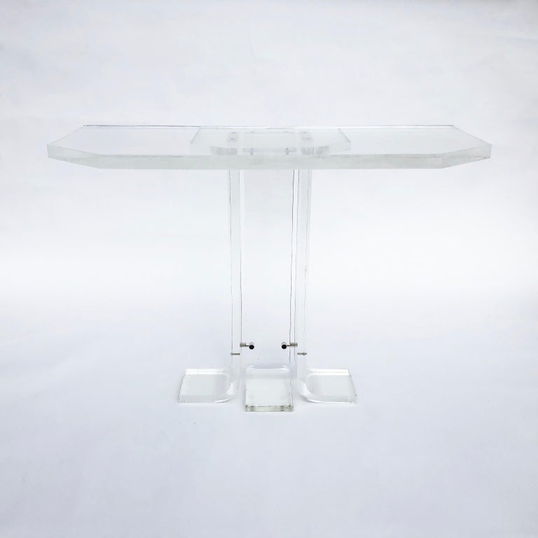 Lucite Console Table 1970s Hollywood Regency Vintage Acrylic Perspex ...