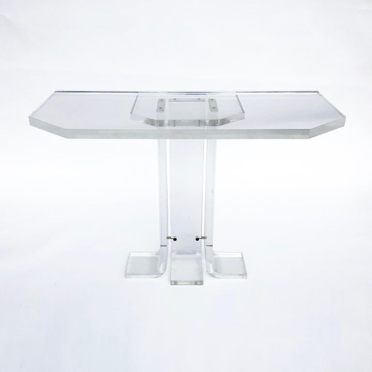 Lucite Console Table 1970s Hollywood Regency Vintage Acrylic Perspex ...