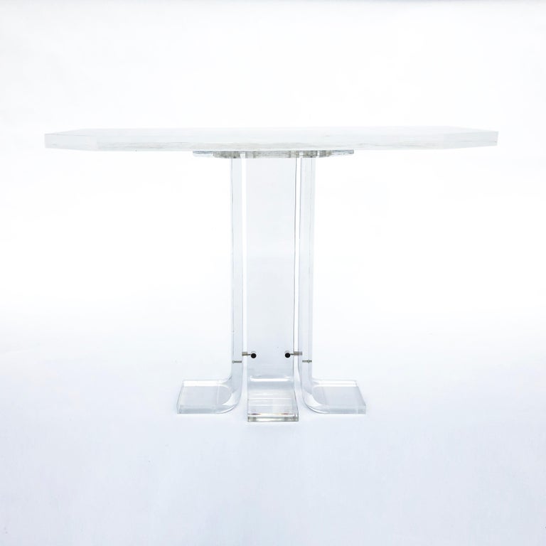 Lucite Console Table 1970s Hollywood Regency Vintage Acrylic Perspex ...