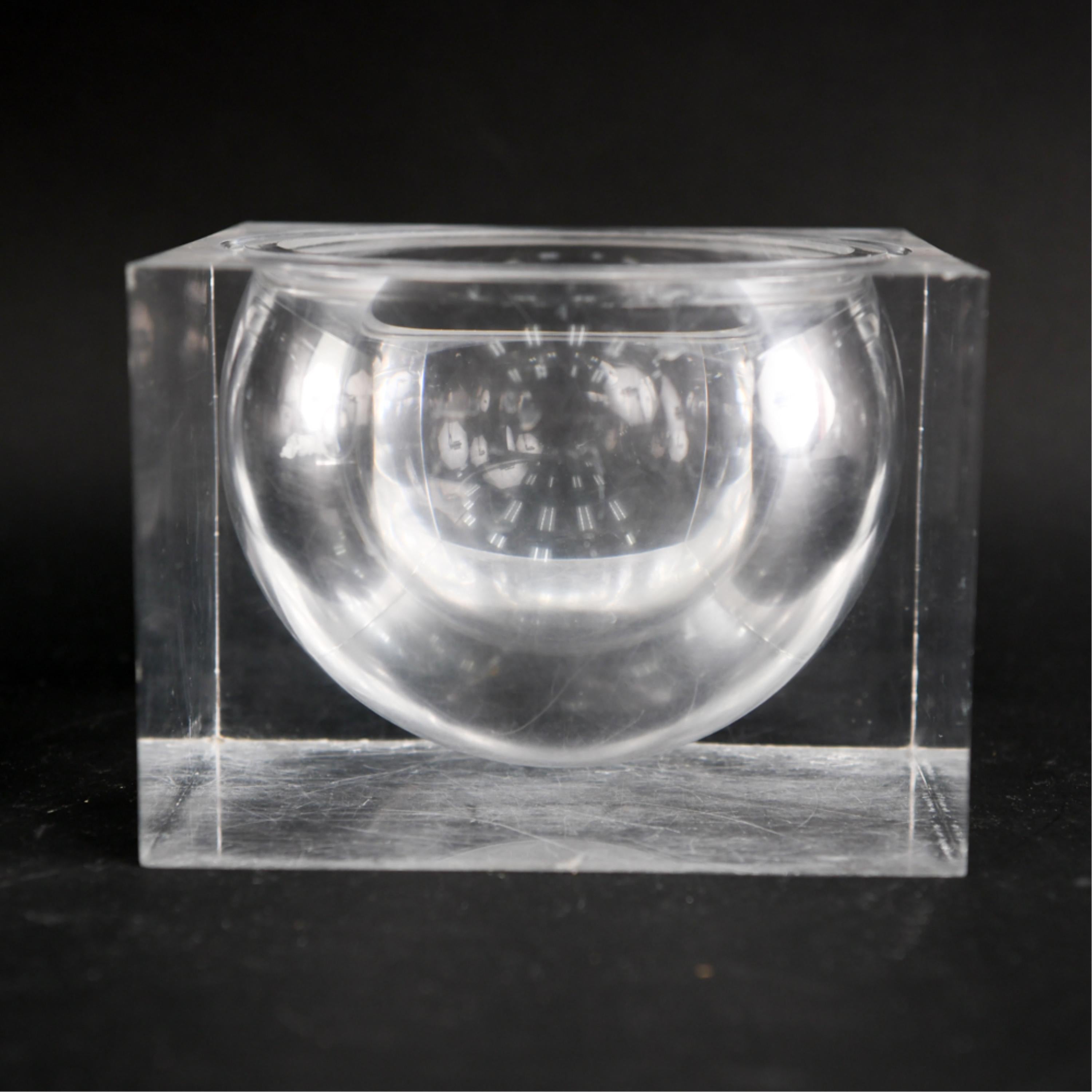 Lucite Cube Lidded Box or Ice Bucket For Sale at 1stDibs